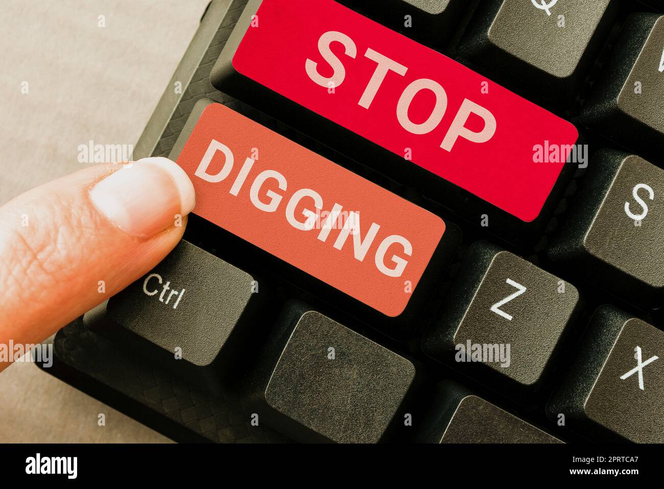 Conceptual caption Stop Digging. Business overview Prevent Illegal ... Conceptual caption Stop Digging. Business overview Prevent Illegal ...