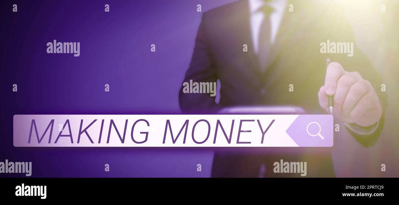 Inspiration showing sign Making Money. Business idea Giving the ...
