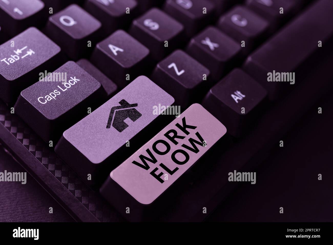 Sign Displaying Work Flow Concept Meaning Continuity Of A Certain Task To And From An Office Or