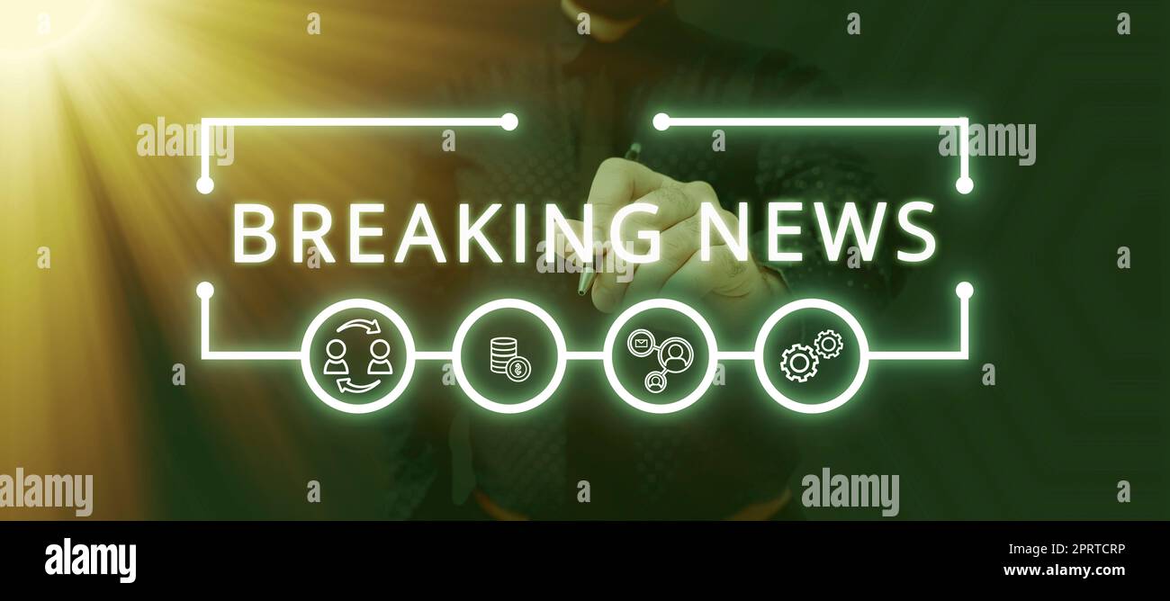 Writing displaying text Breaking News. Business showcase Special Report ... Writing displaying text Breaking News. Business showcase Special Report ...