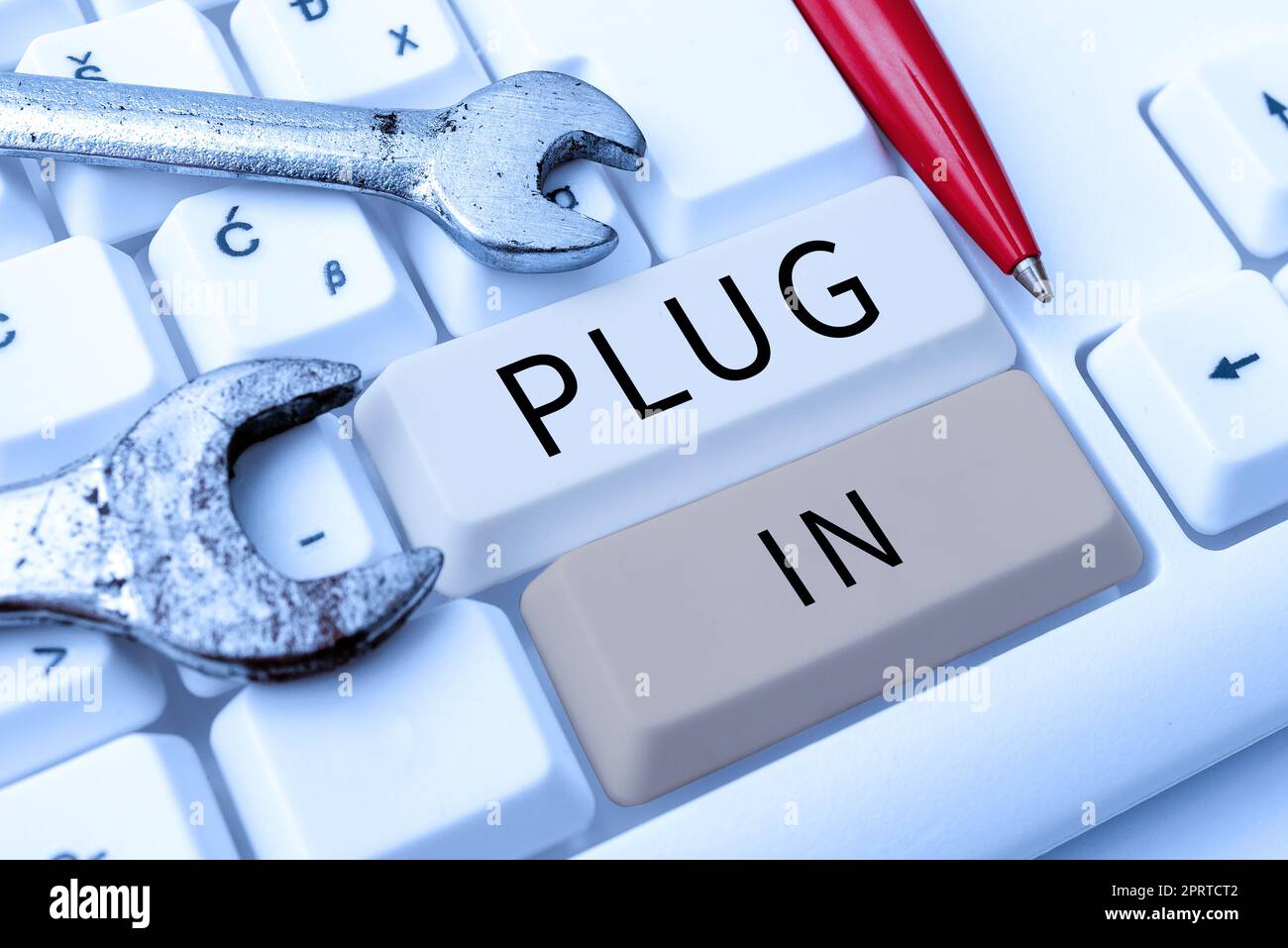 Inspiration showing sign Plug In. Business overview putting device into ...