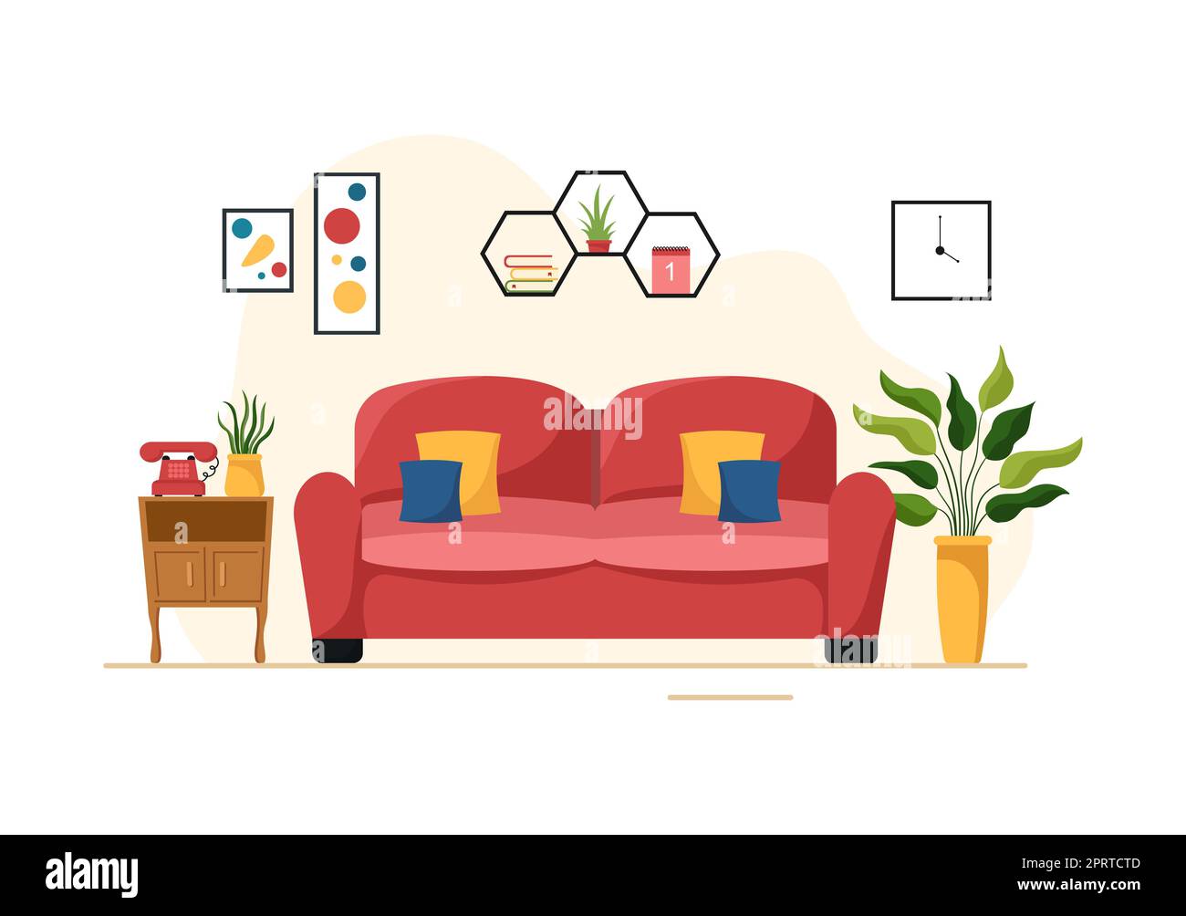 Home Decor Template Hand Drawn Cartoon Illustration The set of ...