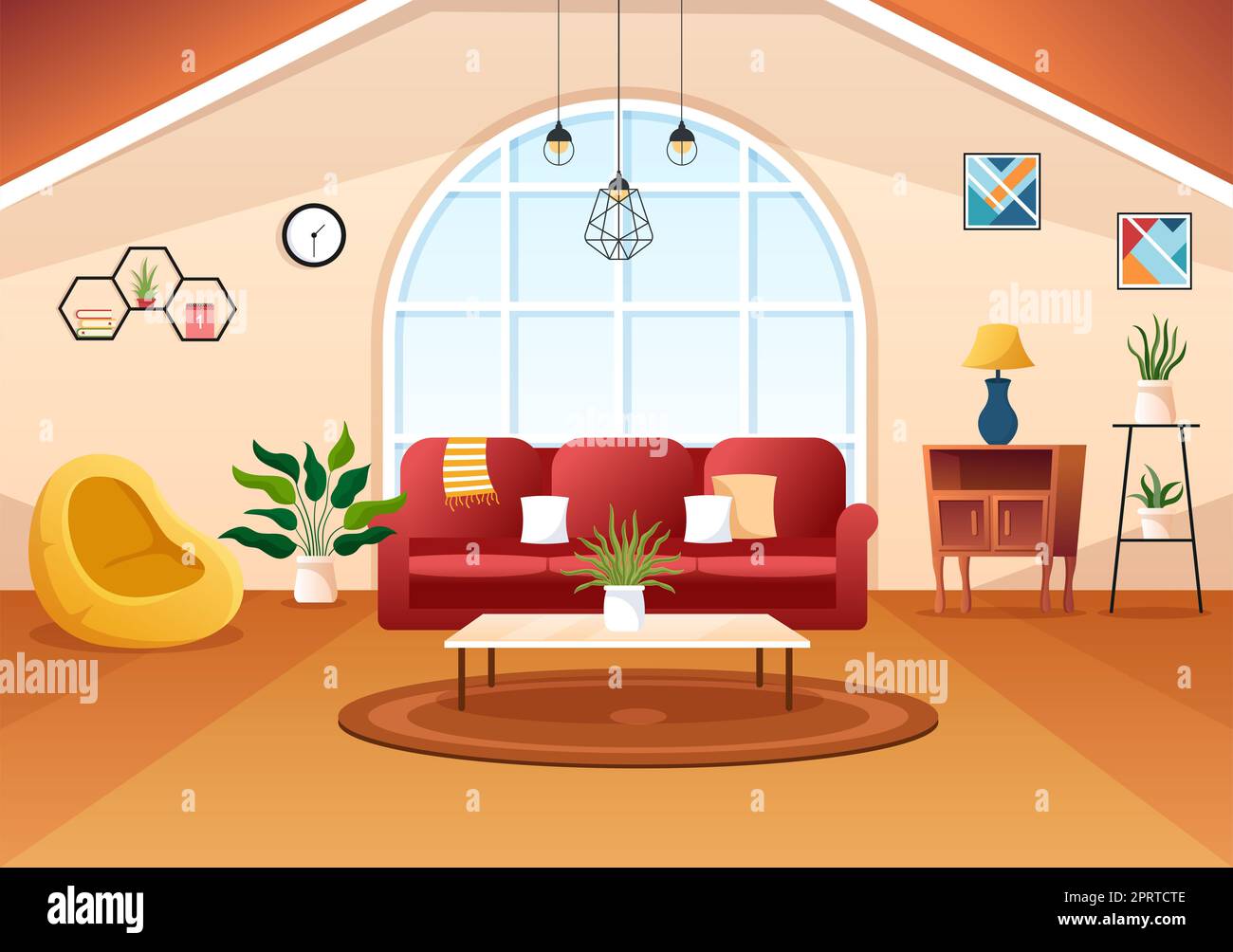 Home Decor Template Hand Drawn Cartoon Illustration The set of ...