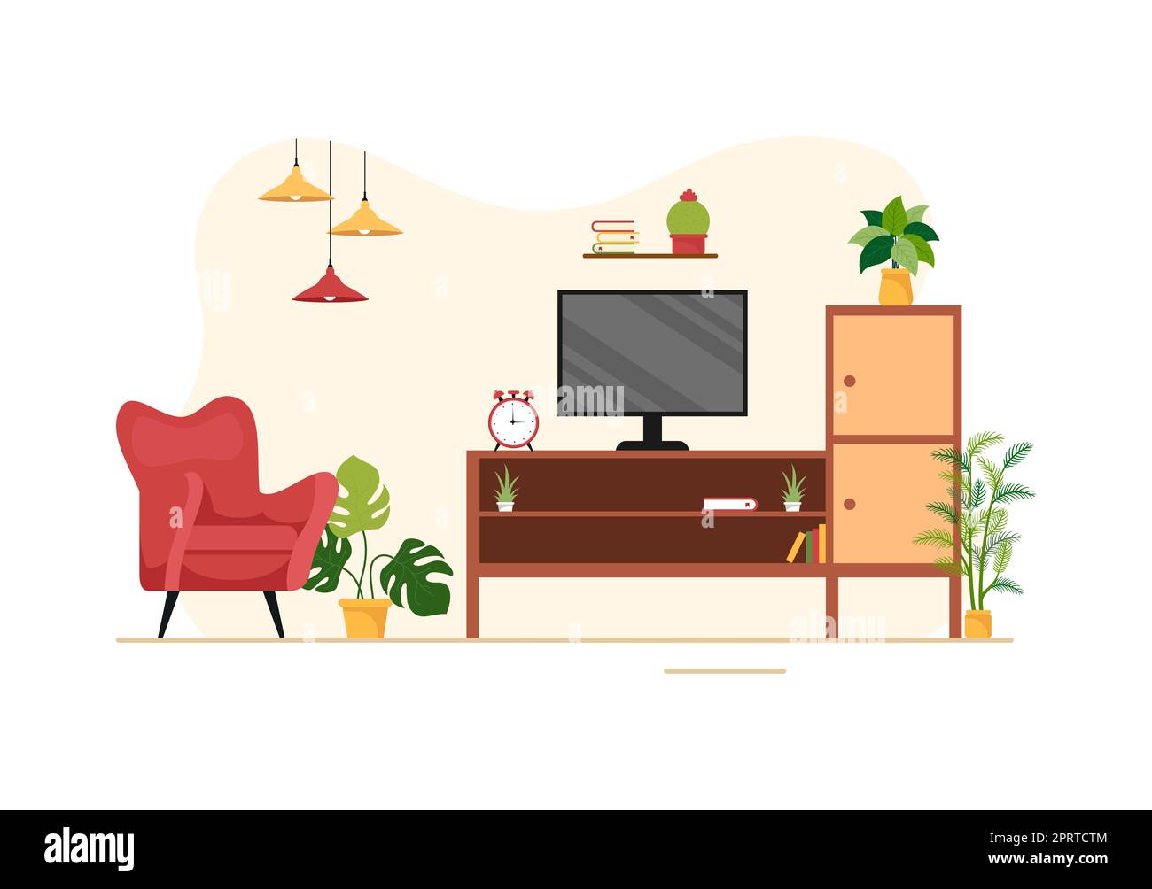 Home Decor Template Hand Drawn Cartoon Illustration The set of ...