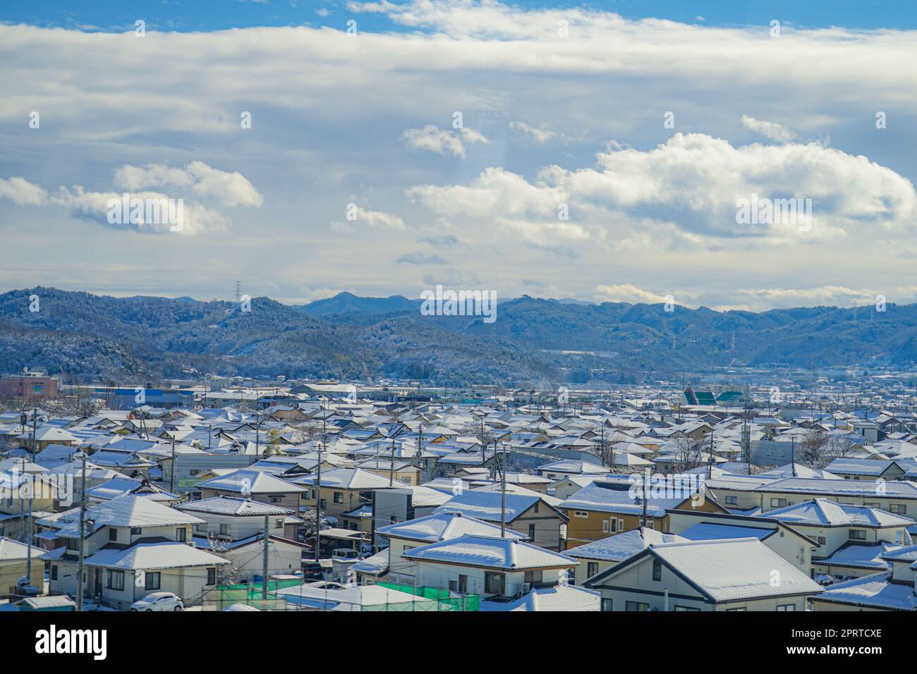 Image of the city of Fukushima covered with snow Stock Photo - Alamy