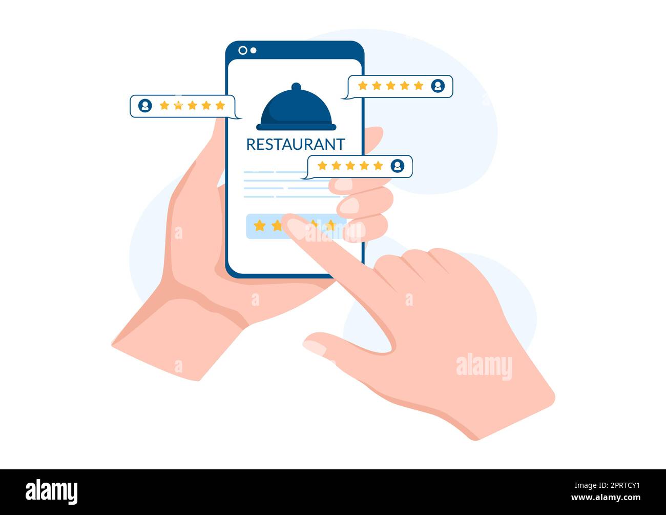 Restaurant Rating Review Template Hand Drawn Cartoon Flat Illustration ...