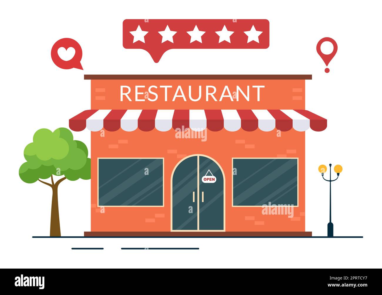 Restaurant Rating Review Template Hand Drawn Cartoon Flat Illustration ...