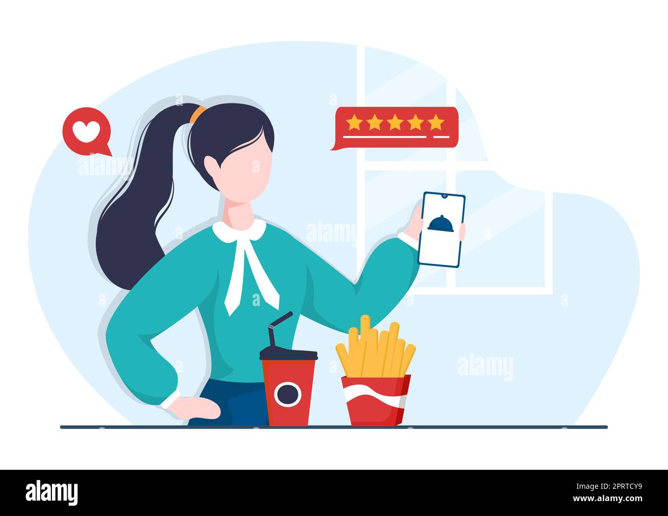 Restaurant Rating Review Template Hand Drawn Cartoon Flat Illustration ...