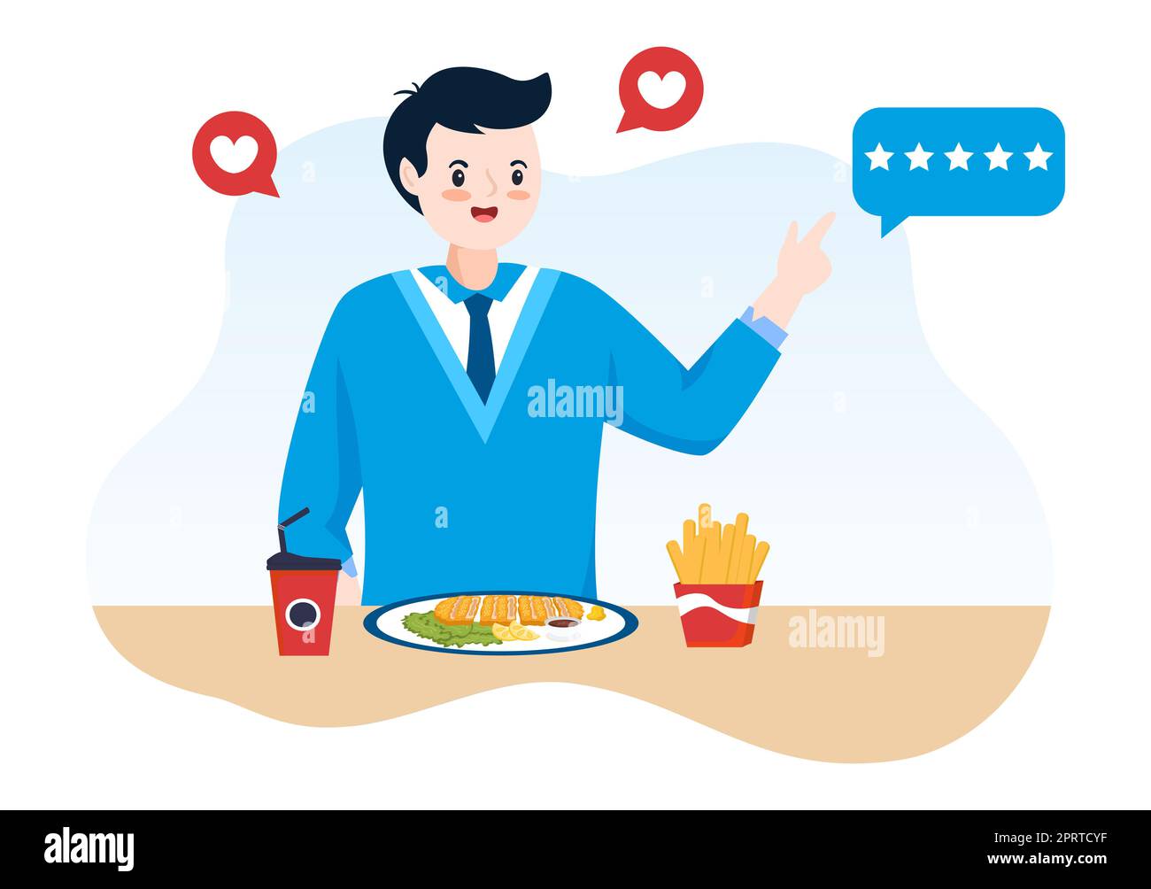 Restaurant Rating Review Template Hand Drawn Cartoon Flat Illustration ...