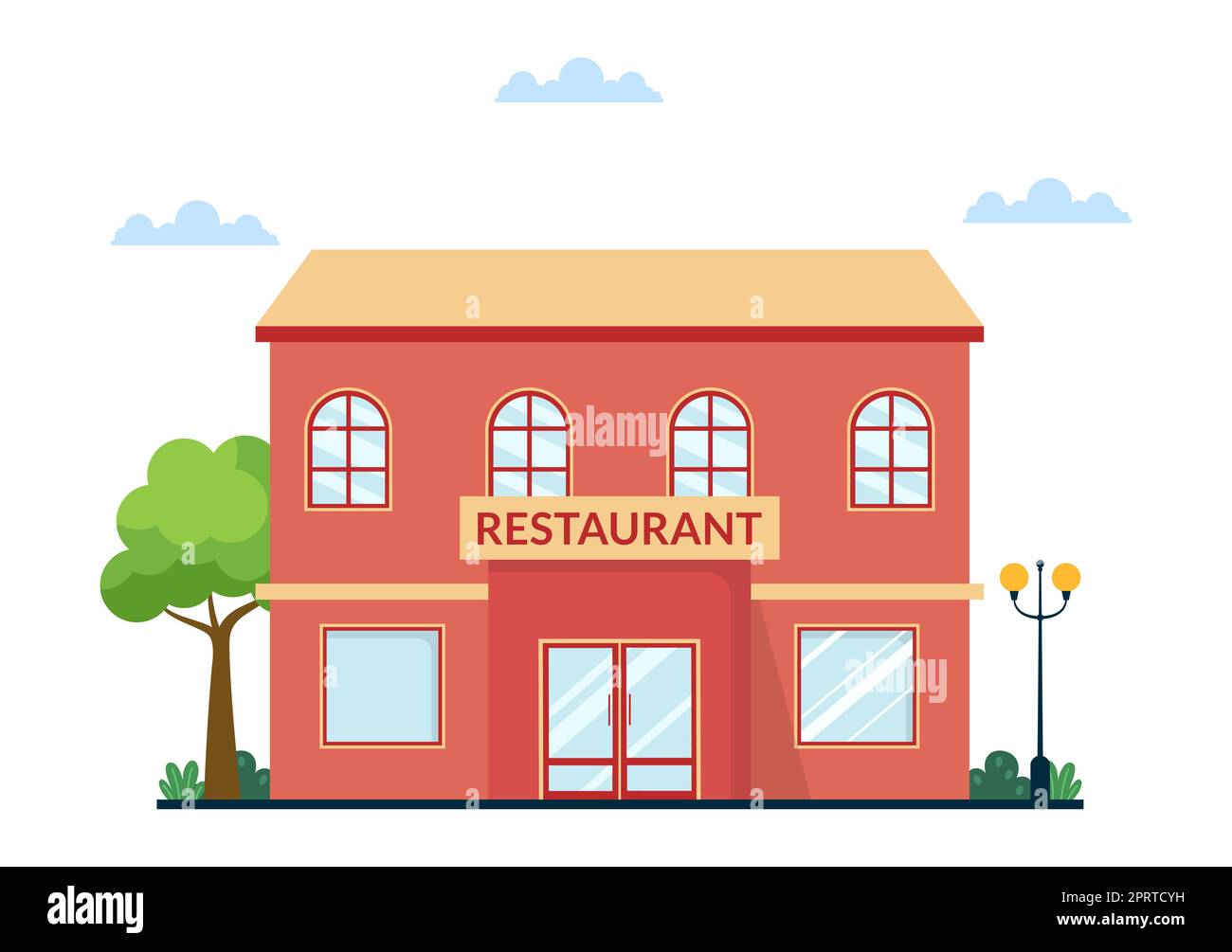 Restaurant Rating Review Template Hand Drawn Cartoon Flat Illustration