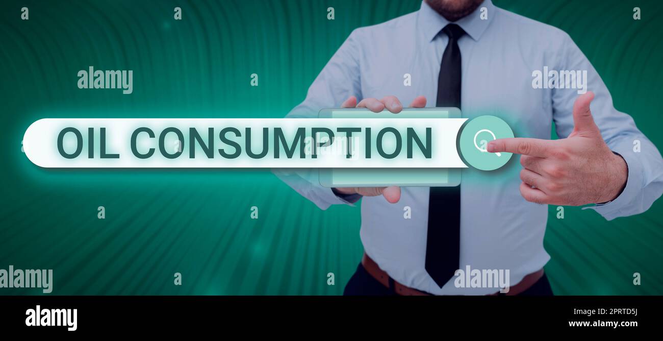 Handwriting text Oil ConsumptionThis entry is the total oil consumed in ...