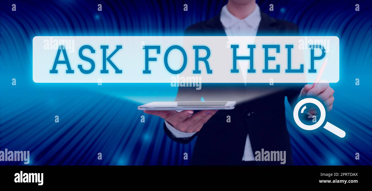 Conceptual display Ask For Help. Word Written on Request to support ...