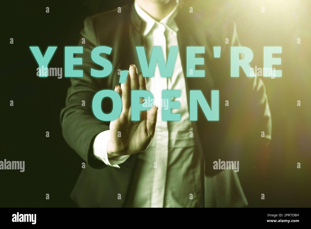 Inspiration showing sign Yes, We re are Openanswering on client that ...