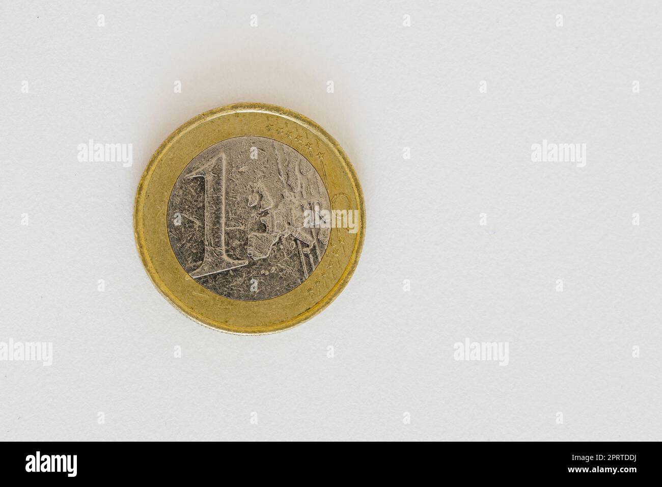 One Euro Coin on white background Stock Photo - Alamy