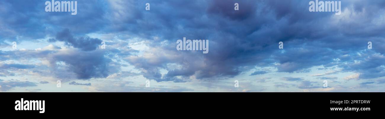 Natural Evening Cloudy Sky Abstract Background. Panorama Panoramic View ...