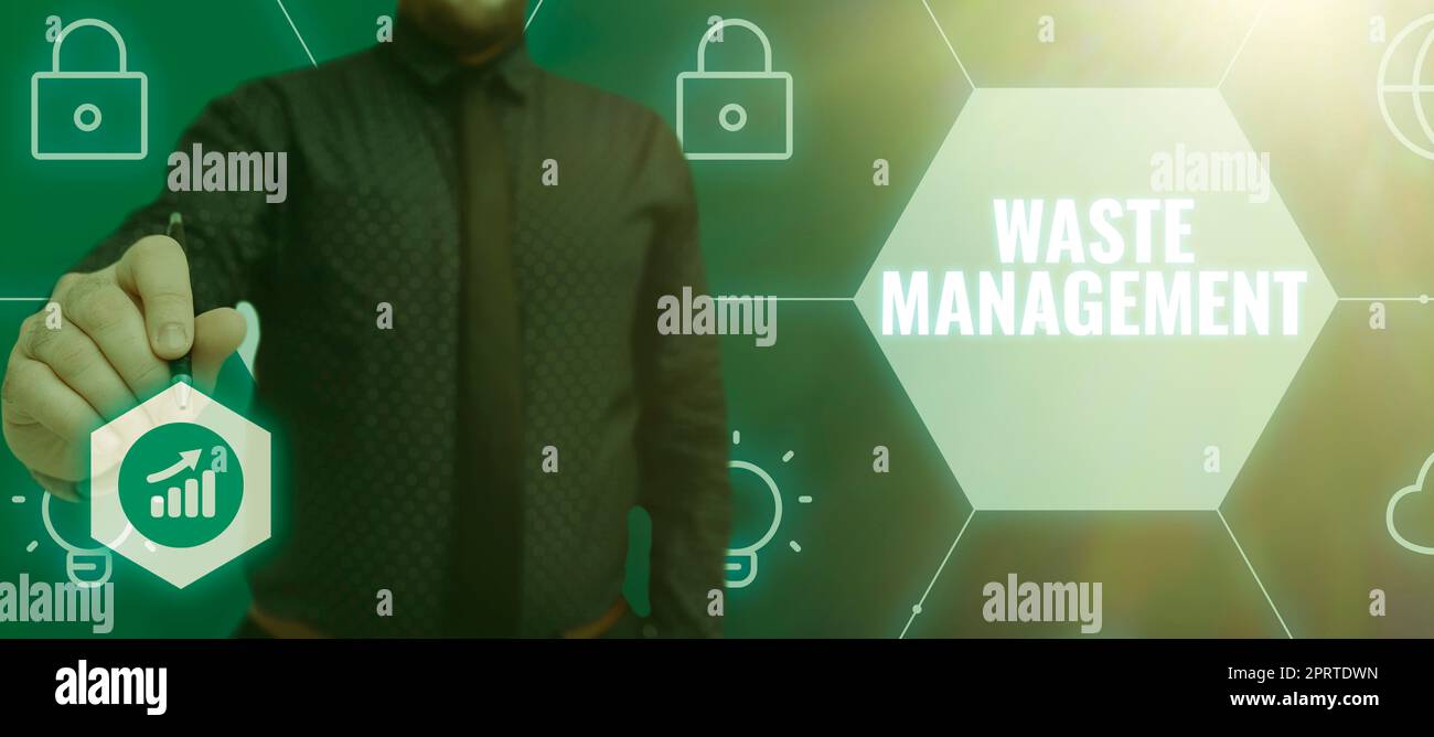 Handwriting text Waste Managementactions required manage rubbish ...