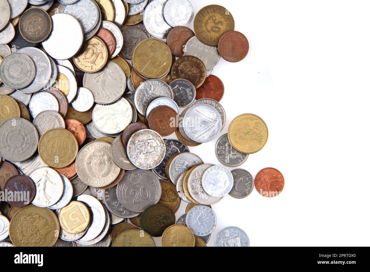 old european coins texture as nice background Stock Photo - Alamy