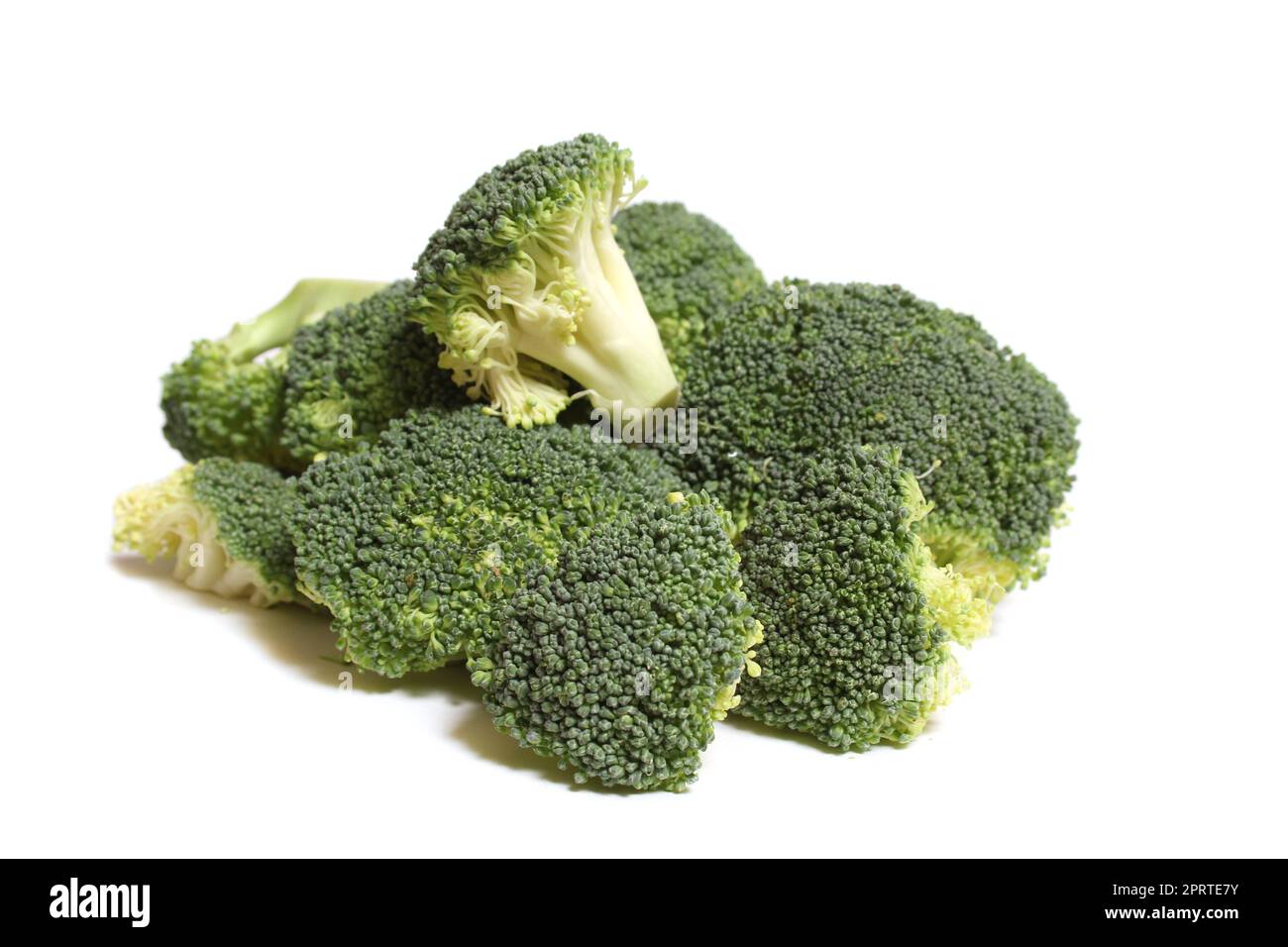 Pile of Fresh Broccoli Isolated on White Background Stock Photo - Alamy
