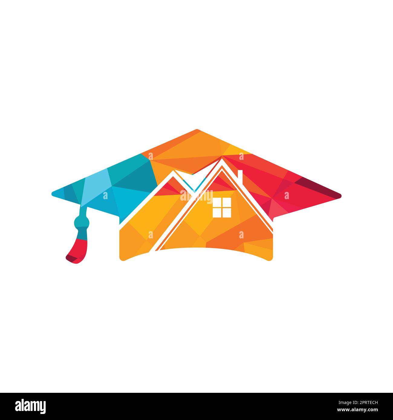 House school education logo design. Graduation hat and house icon ...