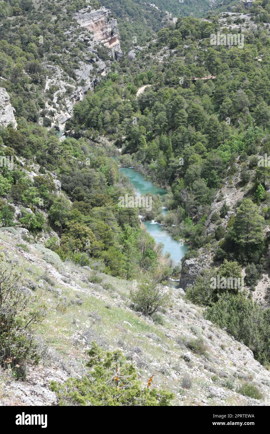 the green landscape, countryside in the province of Cuenca, Spain Stock ...