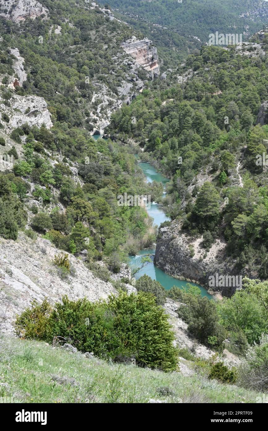 the green landscape, countryside in the province of Cuenca, Spain Stock ...