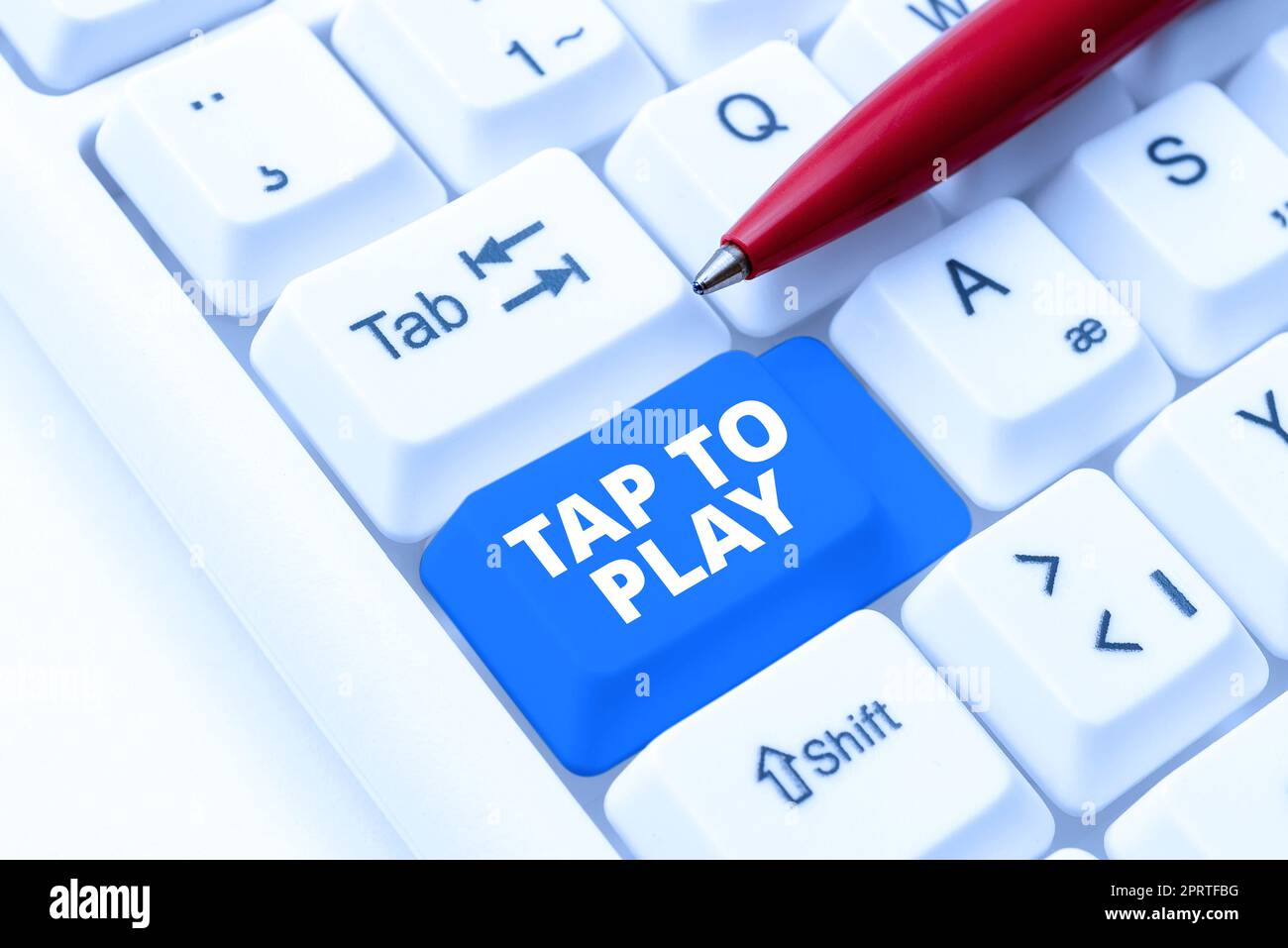 Writing displaying text Tap To Play. Business concept Touch the screen ...