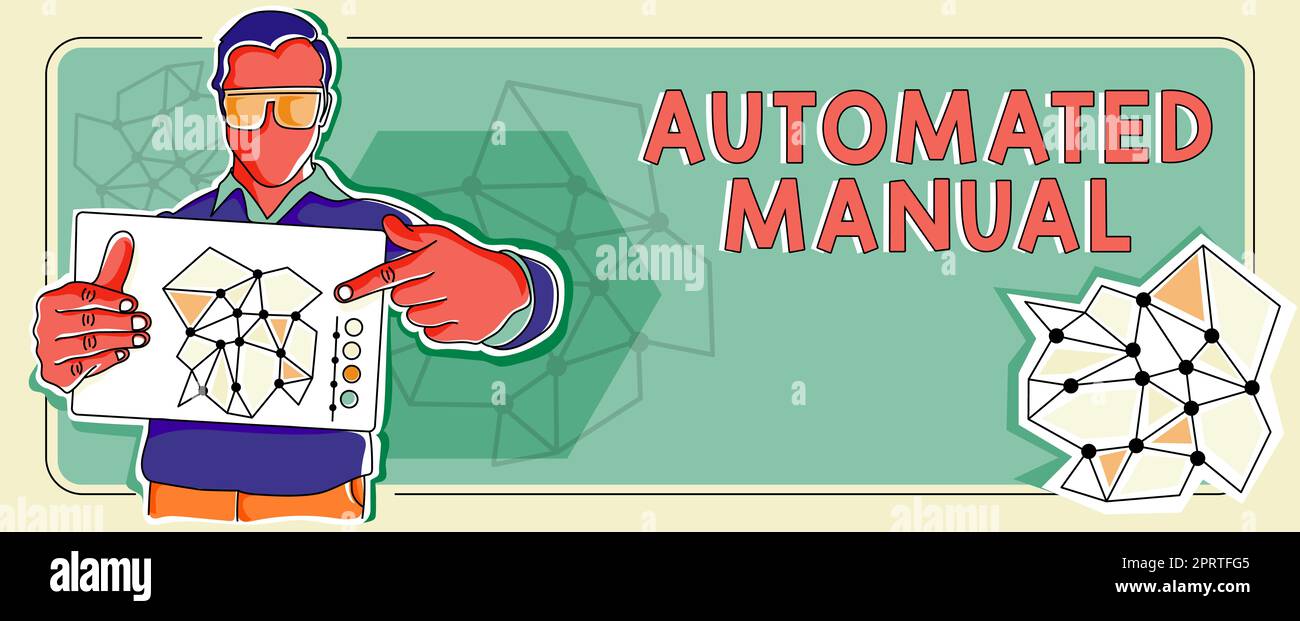 Hand writing sign Automated Manualas trigger shift and it can switch ...