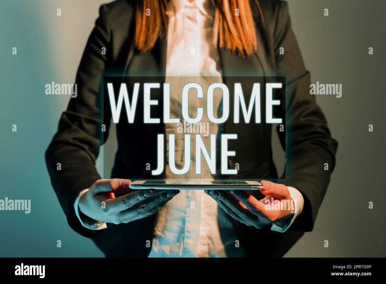 Text caption presenting Welcome June, Business showcase Calendar Sixth ...