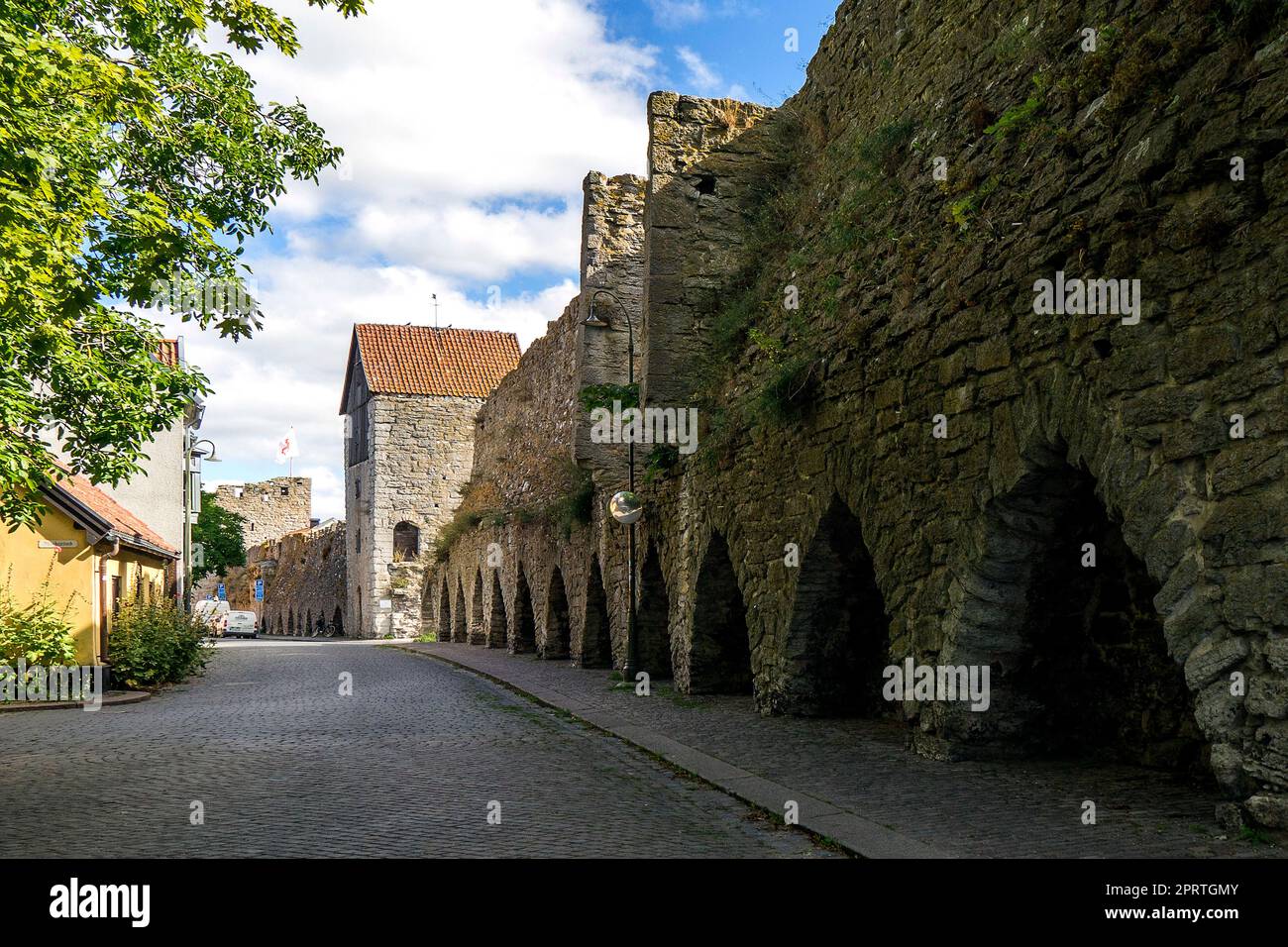 Sweden, Gotland - City Wall of Visby Stock Photo - Alamy