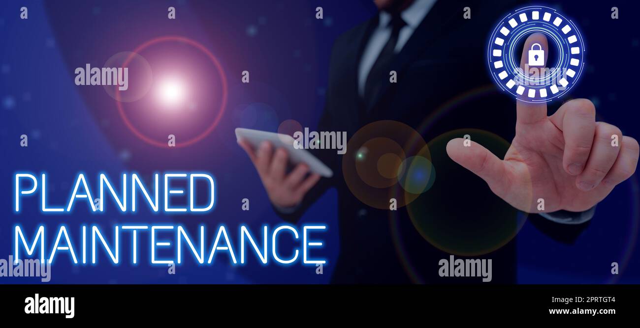 Conceptual display Planned Maintenance. Business concept Check ups to ...