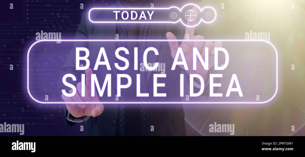 Sign displaying Basic And Simple Idea, Word Written on Plain Mental ...