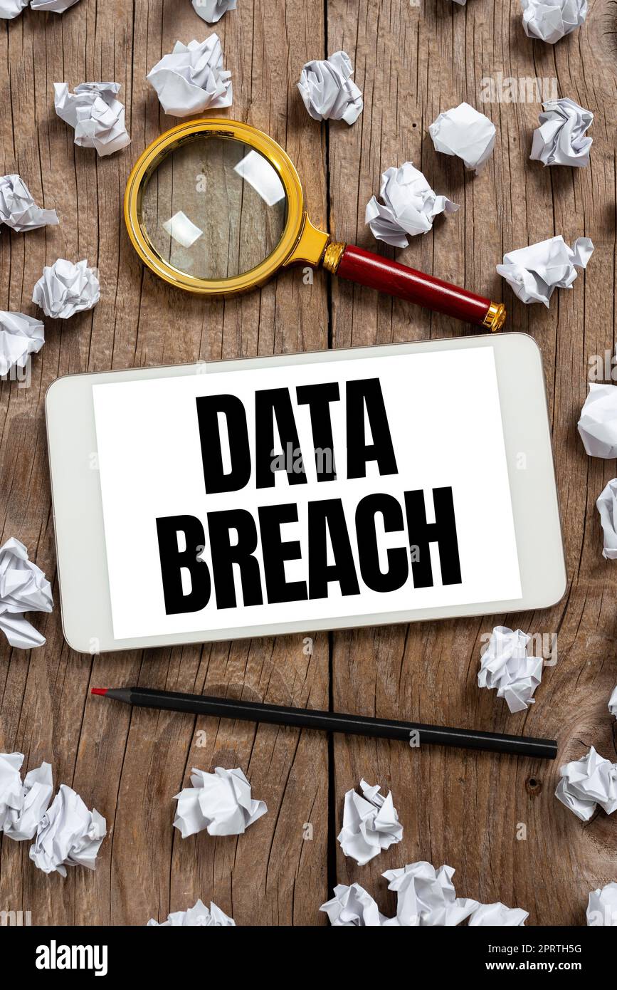 Inspiration showing sign Data Breach, Internet Concept security ...