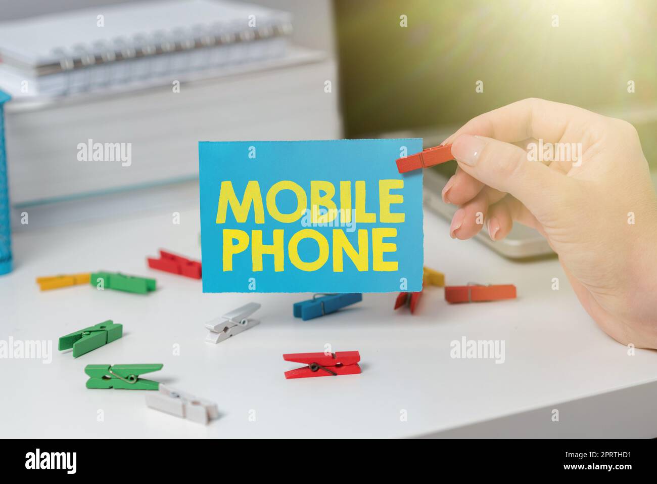 Hand writing sign Mobile Phone, Business concept A handheld device used ...