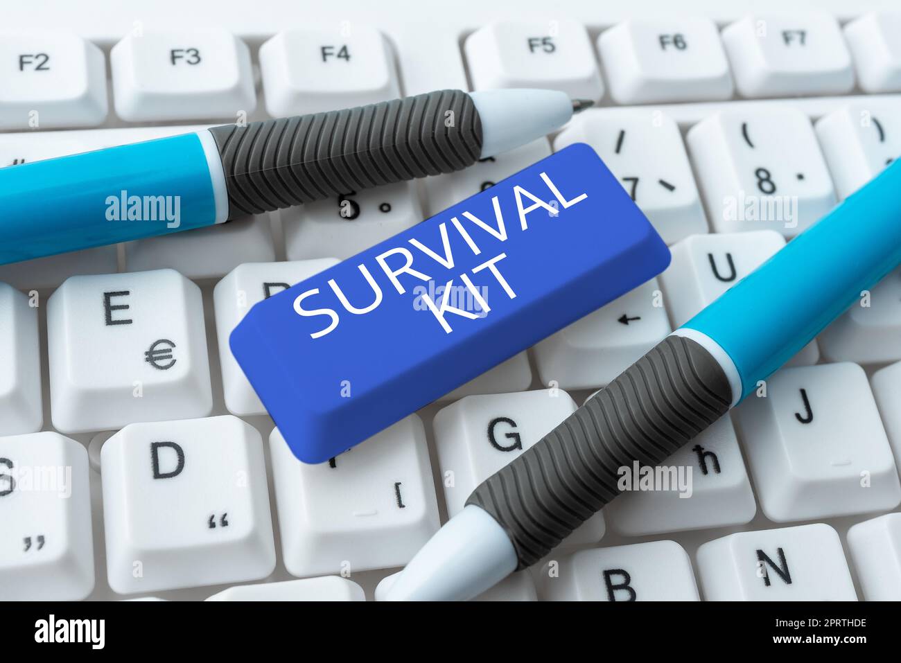 Handwriting text Survival Kit, Word Written on Emergency Equipment ...