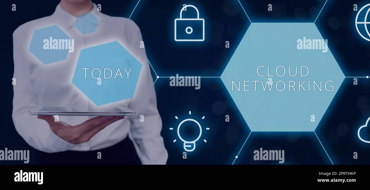 Sign displaying Cloud Networkingis term describing access of networking ...