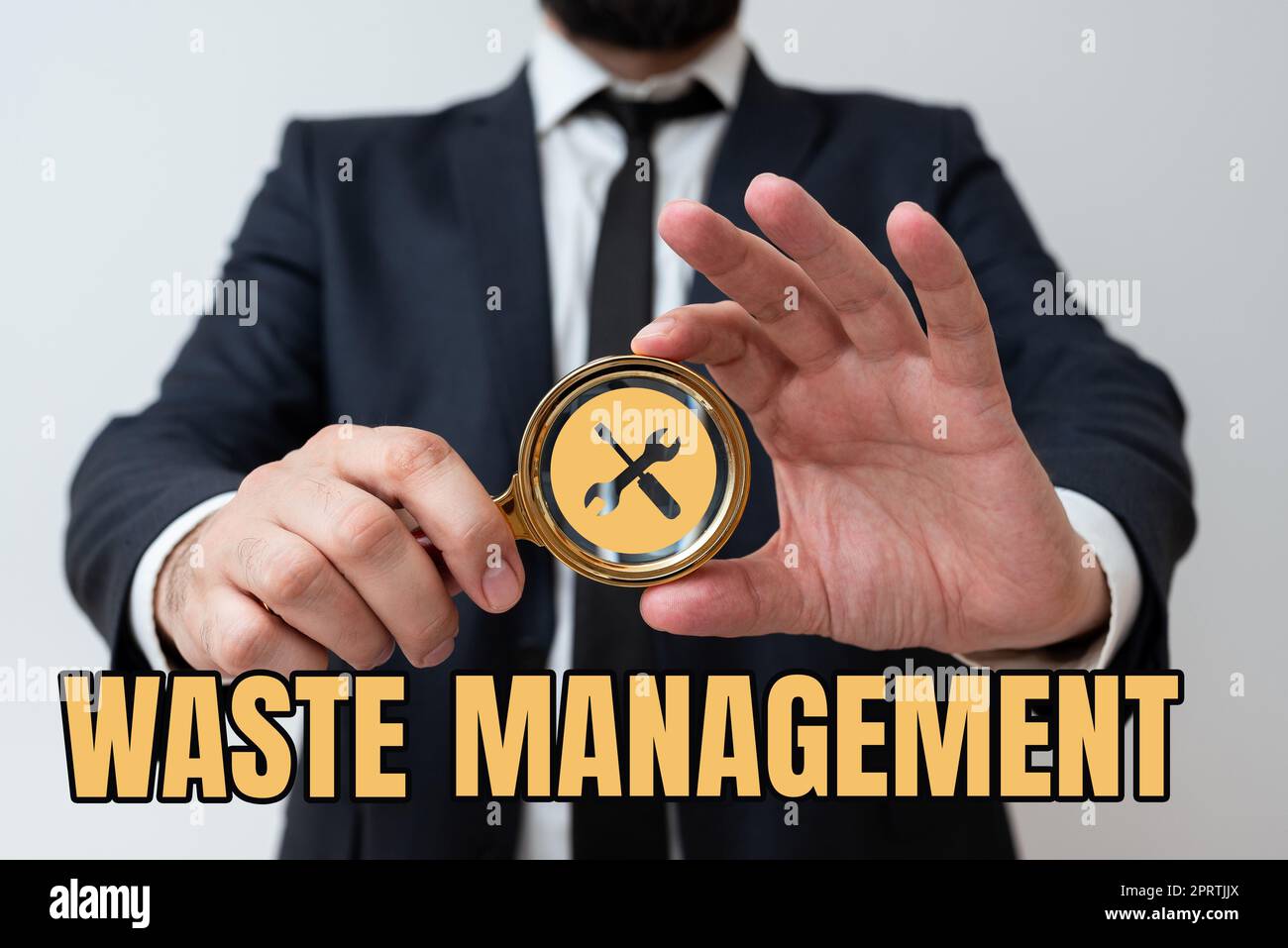 Hand writing sign Waste Managementactions required manage rubbish ...