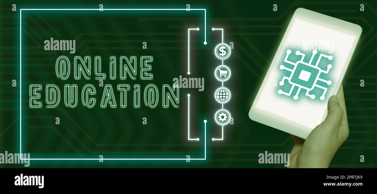 Text sign showing Online Educationstudy and ethical practice of ...