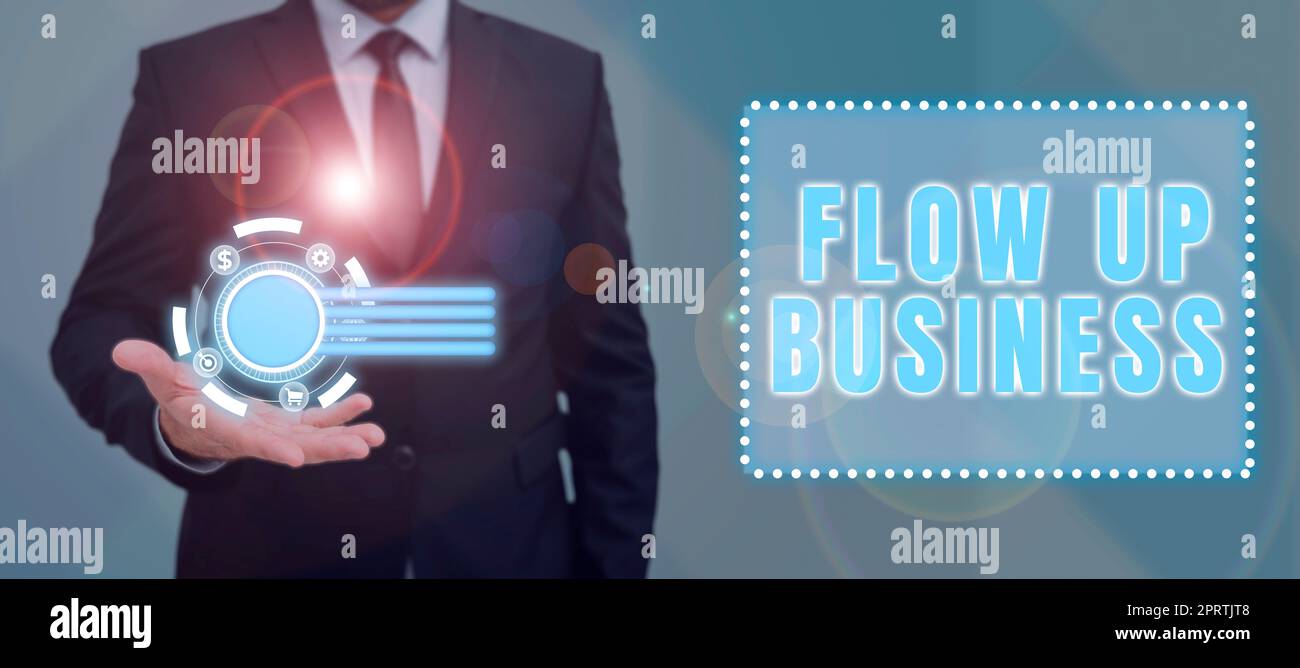 Text showing inspiration Flow Up Businessmoney that is moving in and ...