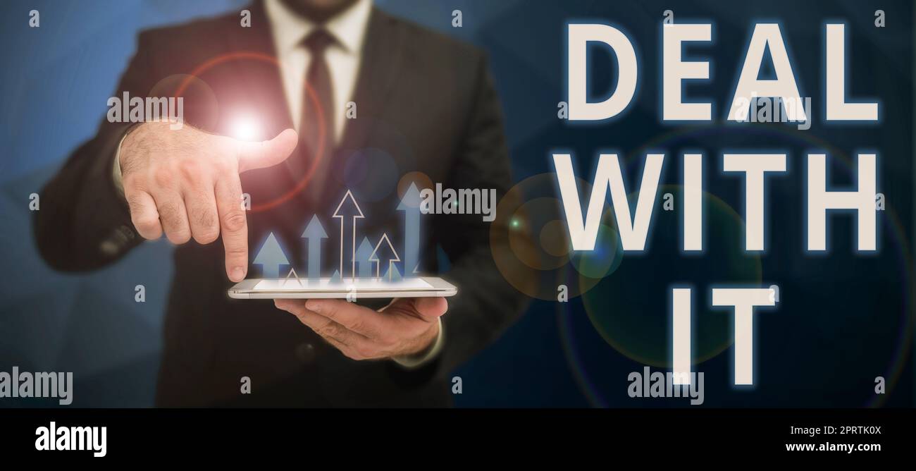 Text caption presenting Deal With It. Word for Adapt to some particular ...