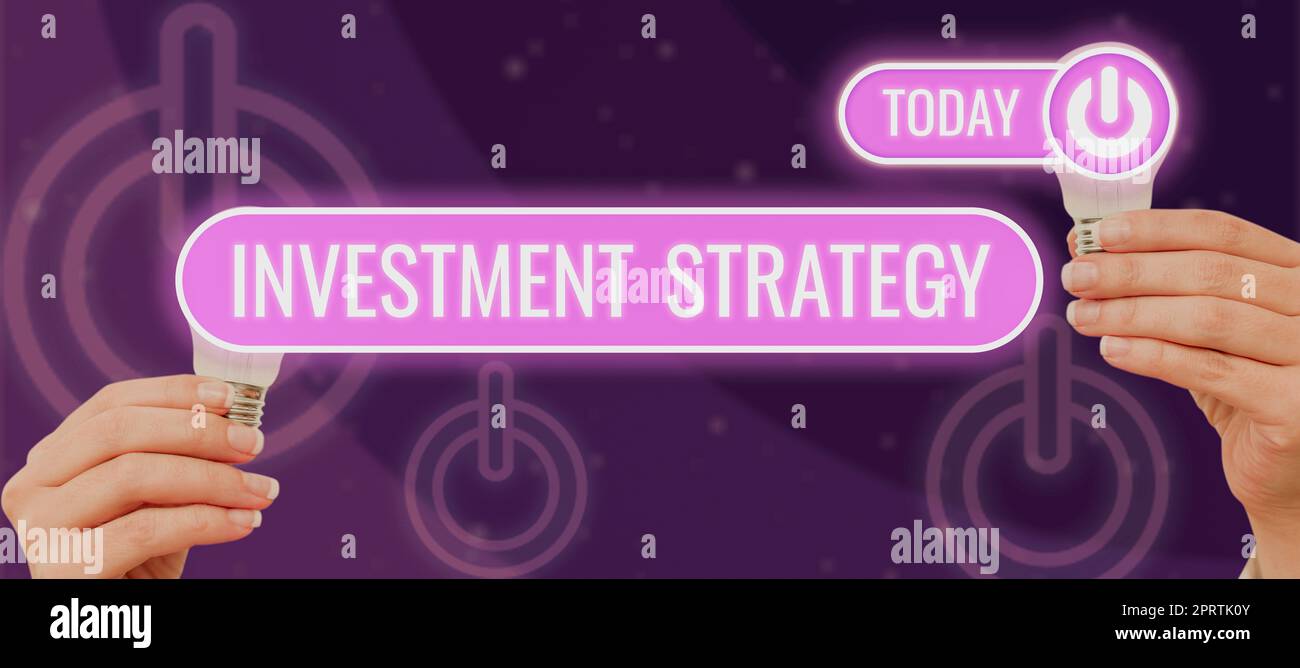Text sign showing Investment Strategy. Word Written on Set of Rules ...