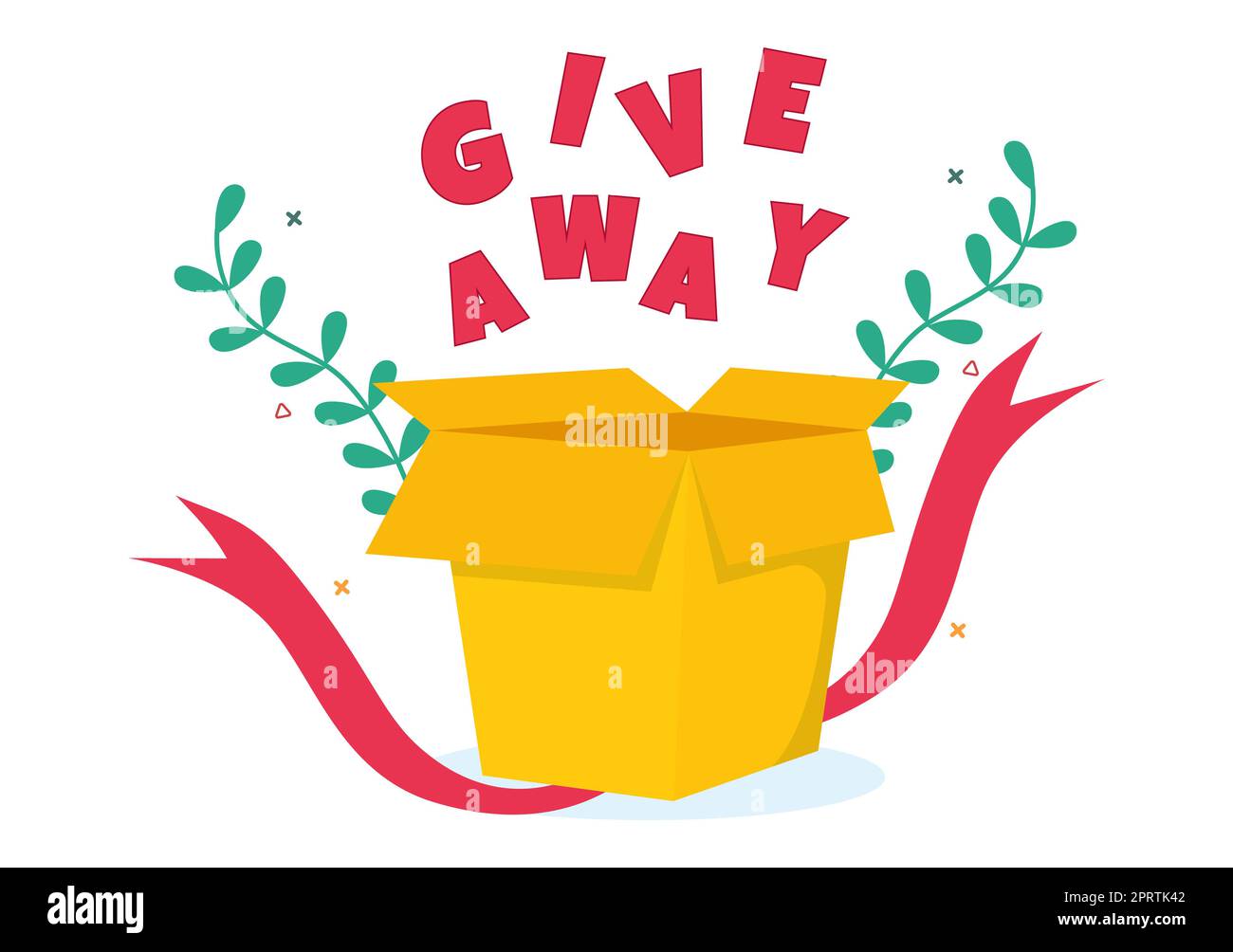 Giveaway Template Hand Drawn Cartoon Flat Illustration with Win a Prize ...