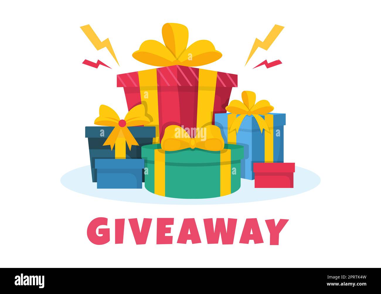Giveaway Template Hand Drawn Cartoon Flat Illustration with Win a Prize ...