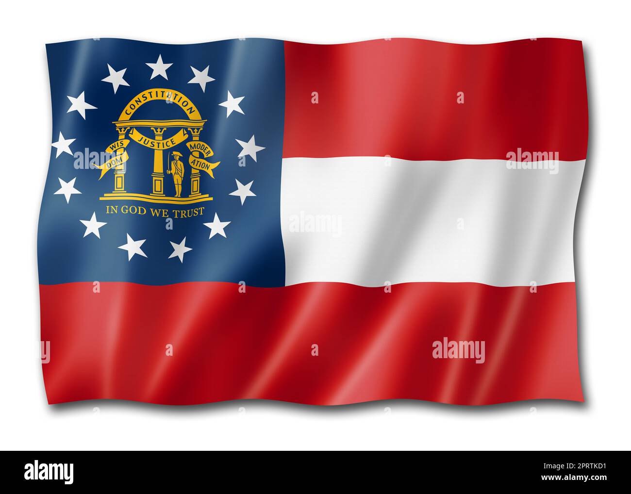 Georgia flag, united states waving banner collection. 3D illustration ...