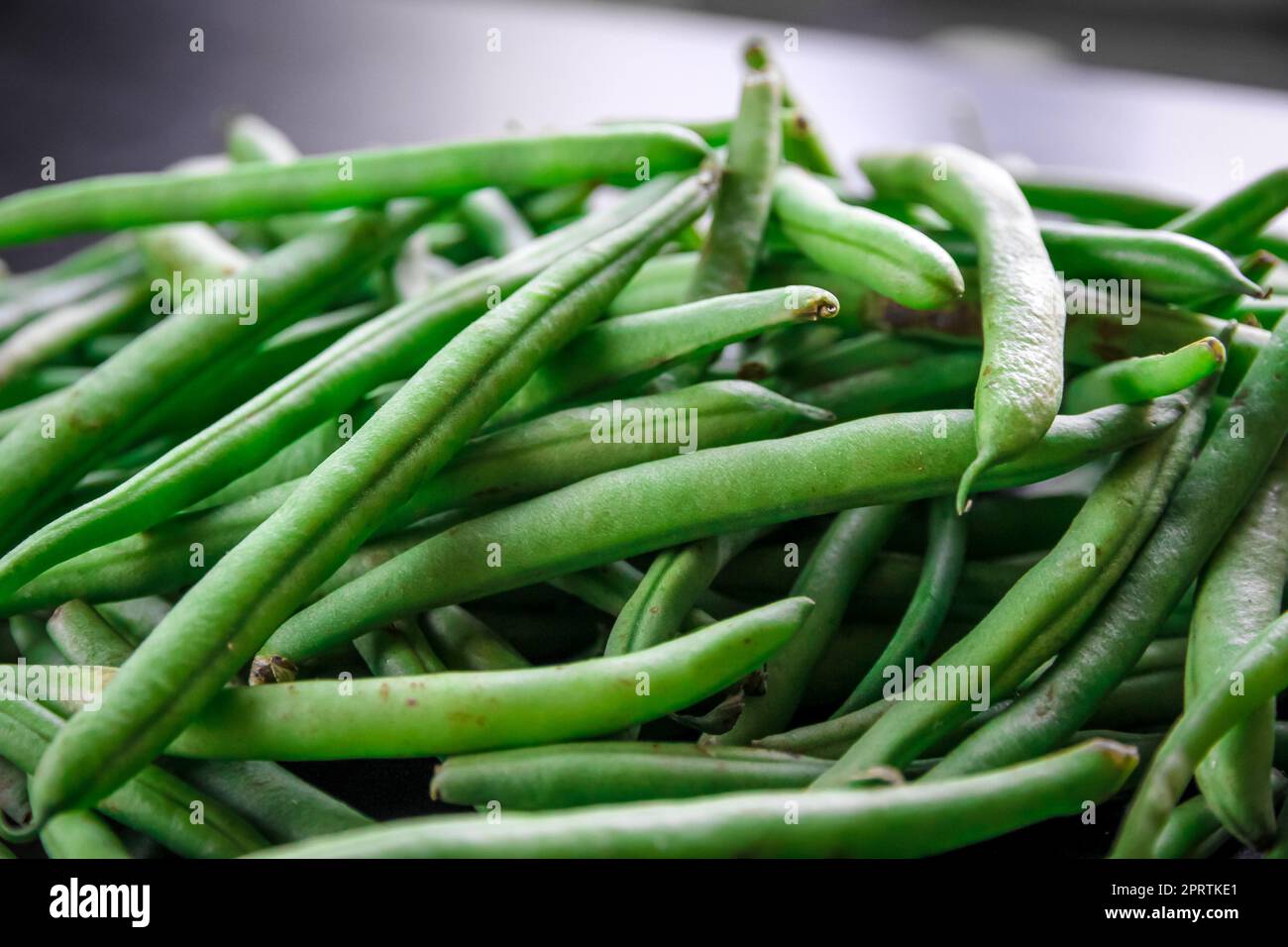 Green beans closeup view Stock Photo - Alamy