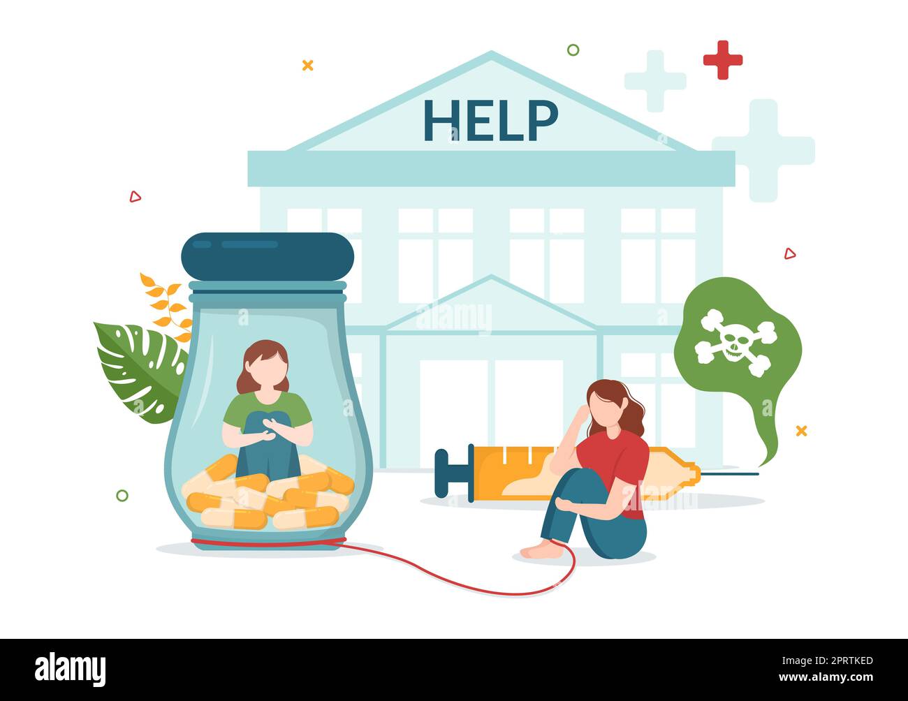 Rehabilitation Flat Cartoon Hand Drawn Templates Illustration with ...