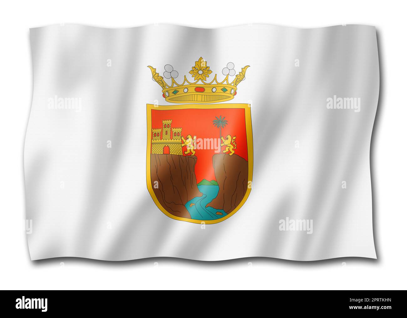 Chiapas state flag, Mexico waving banner collection. 3D illustration ...