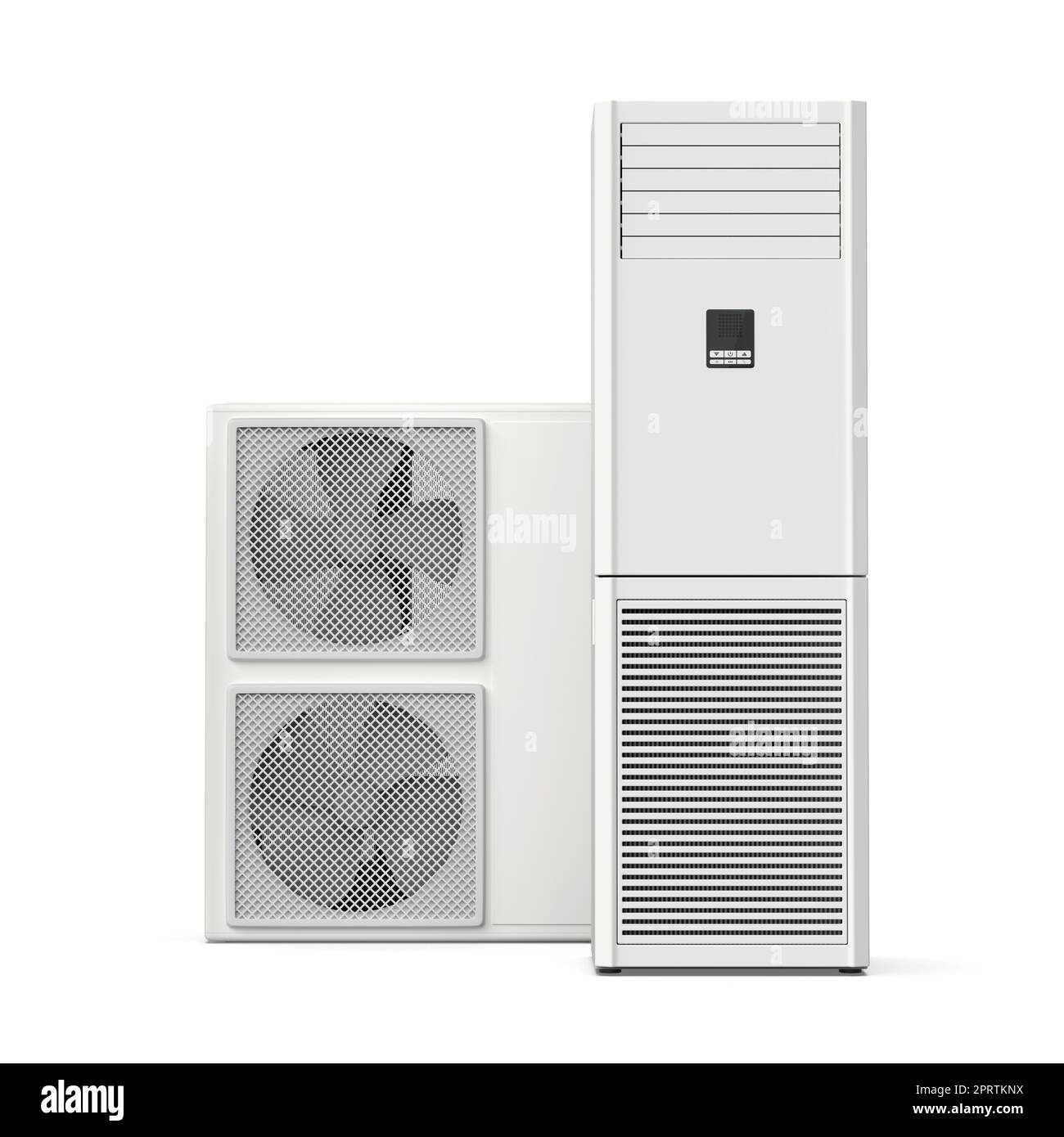 Big floor standing air conditioner on white background Stock Photo - Alamy