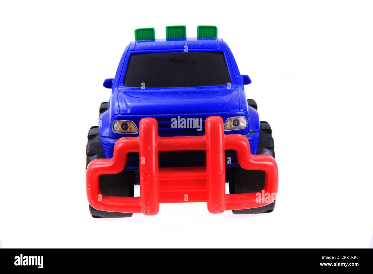 blue plastic car toy isolated on the white background Stock Photo - Alamy