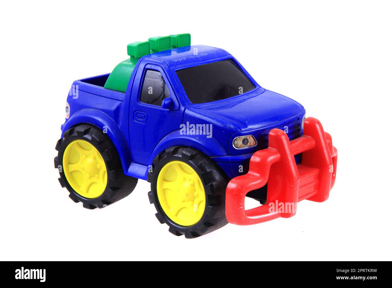 blue plastic car toy isolated on the white background Stock Photo - Alamy