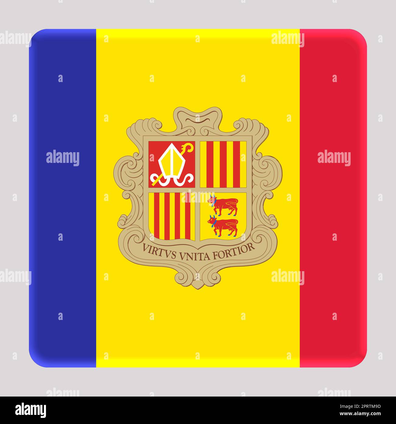 3D Flag of Andorra on a avatar square background Stock Photo - Alamy